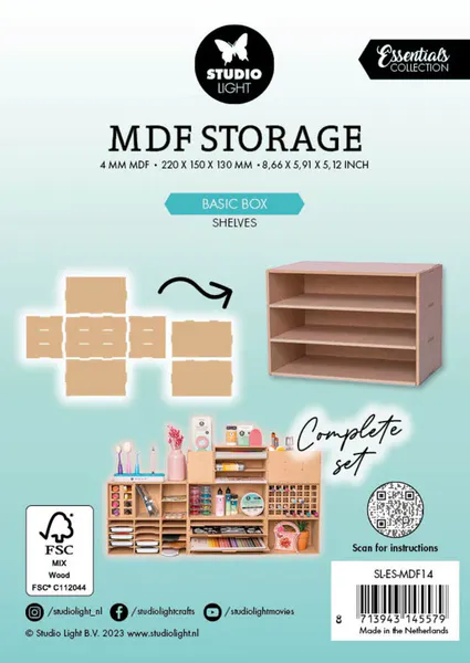 Studio Light - MDF Storage - Basic Box - Shelves - Kreativ Scrapping
